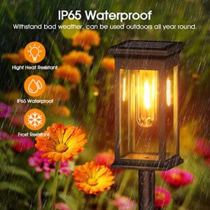 KOOPER Solar Pathway Lights Outdoor, 4 Pack Upgraded Solar Outdoor Lights, Bright Solar Garden Lights Outdoor Waterproof, Auto On/Off Outdoor Solar Lights for Yard Landscape Path Lawn Patio Walkway