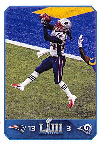 2019 Panini NFL Sticker #20 Stephon Gilmore New England Patriots/Los Angeles Rams Super Bowl LIII (Small, Thin, Peelable Sticker Football Card)