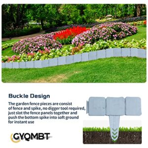 Garden Landscape Edging Border No Dig, 16.4 ft DIY Garden Fence Stone Effect Lawn Edging Plastic Plant Border for Landscape,Flowerbed, Sidewalk,Outdoor Flower Lawn (20 PCS)