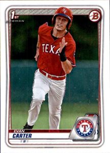 2020 bowman draft #bd-126 evan carter texas rangers baseball card