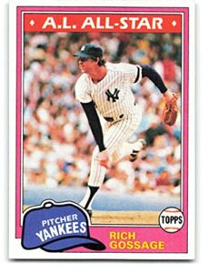 1981 topps baseball #460 rich gossage new york yankees official mlb trading card in raw (ex or better) condition