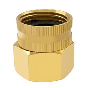 Hooshing 3PCS Brass Garden Hose Swivel Adapter Connector 3/4" GHT to 3/4" NPT Thread Double Female Garden Hose Adapter