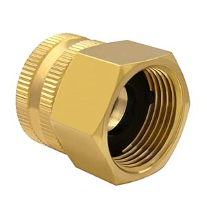 Hooshing 3PCS Brass Garden Hose Swivel Adapter Connector 3/4" GHT to 3/4" NPT Thread Double Female Garden Hose Adapter