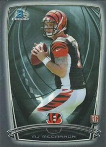 2014 bowman chrome #145 aj mccarron bengals nfl football card (rc – rookie card) nm-mt