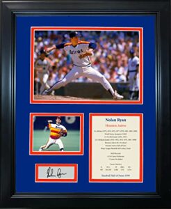 framed nolan ryan hall of fame facsimile laser engraved signature auto houston astros baseball 12″x15″ photo collage