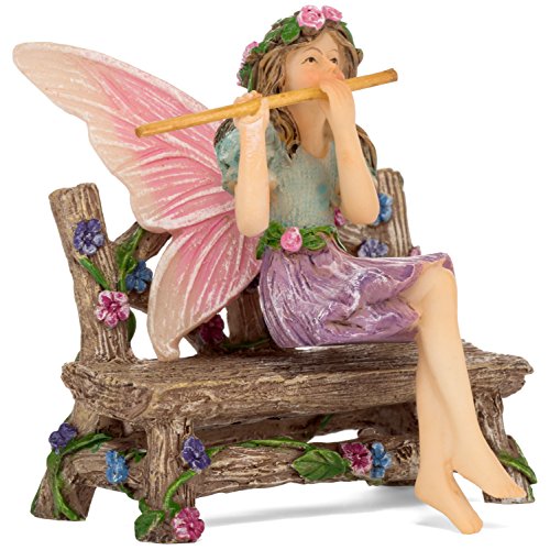 Patio Eden Miniature Fairy Garden House Kit - Mini Fairy Figurines - Indoor or Outdoor 3 Piece Accessory Set