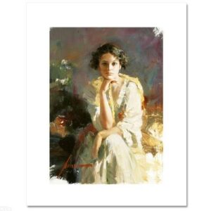 yellow shawl – artist embellished canvas