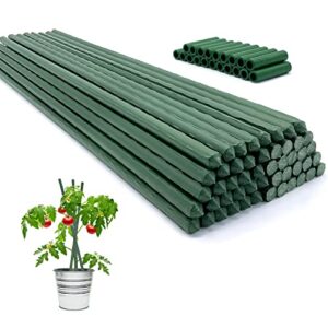 garden stakes,connectable plant support stakes,bovitro 40pcs steel plant stakes with 20 connectors[16 inches each-adjust length freely]