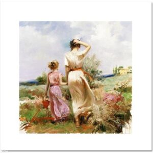 tuscan stroll – artist embellished canvas