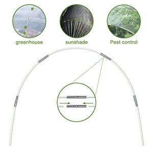 XYADX Greenhouse Hoops Row Cover Hoops Tunnel 3.5-Foot-Long DIY Greenhouse Hoops for Garden Netting and Raised Bed Plant Support Stakes with Greenhouse Clamps - 25pcs