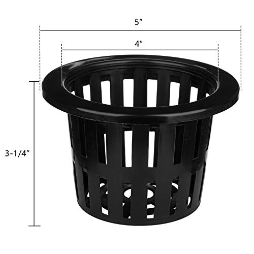 Jucoan 40 Pack 4 Inch Net Pots, Garden Slotted Mesh Net Cups, Plastic Orchids Pot Plant Nursery Basket with Wide Lip for Aquaponics, Hydroponics