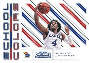 2018-19 panini contenders draft picks school colors #31 devonte’ graham kansas jayhawks basketball card