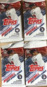 2021 topps update series baseball 4 sealed pack lot 64 cards, 16 cards per pack chase rookie cards of an amazing rookie class such as jarred kelenic, akil baddoo, jonathan india, joe adell, alex bohm, casey mize and many more a 1992 redux insert card in e