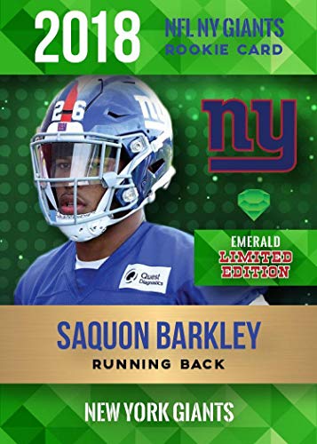 SAQUON BARKLEY 2018 NFL EMERALD SUPER RARE ROOKIE CARD NEW YORK GIANTS