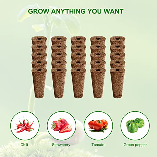 Seed Pods Kit for Hydroponics Growing System,Seed Starter Pods for Indoor Garden,Including 25pcs Replacement Square Grow Sponges,Grow Baskets and A&B Hydroponic Nutrients,Compatible with Idoo,QYO,LYKO