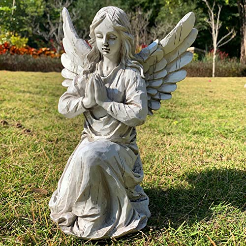 Handsider Garden Statue Angel Religious Fairy Sculpture Waterproof Decorative Figurine Art Decor for Patio, Lawn, Yard, Housewarming Ornament Present