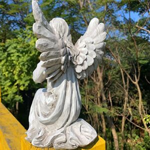 Handsider Garden Statue Angel Religious Fairy Sculpture Waterproof Decorative Figurine Art Decor for Patio, Lawn, Yard, Housewarming Ornament Present