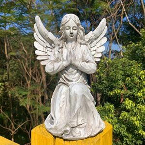 Handsider Garden Statue Angel Religious Fairy Sculpture Waterproof Decorative Figurine Art Decor for Patio, Lawn, Yard, Housewarming Ornament Present