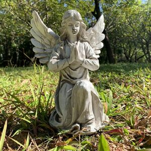 Handsider Garden Statue Angel Religious Fairy Sculpture Waterproof Decorative Figurine Art Decor for Patio, Lawn, Yard, Housewarming Ornament Present