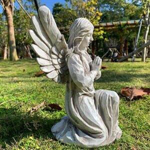 Handsider Garden Statue Angel Religious Fairy Sculpture Waterproof Decorative Figurine Art Decor for Patio, Lawn, Yard, Housewarming Ornament Present