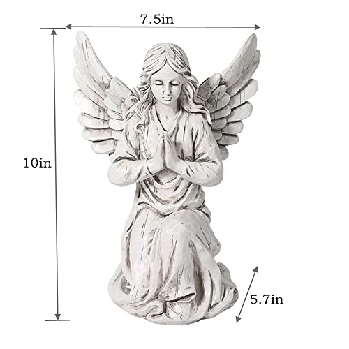 Handsider Garden Statue Angel Religious Fairy Sculpture Waterproof Decorative Figurine Art Decor for Patio, Lawn, Yard, Housewarming Ornament Present