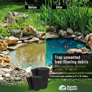 Aquatic Experts Classic Koi Pond Filter Pad COARSE – Black Bulk Roll Pond Filter Media, Rigid Ultra-Durable Latex Coated Fish Pond Filter Material US (2" x 12" x 36")