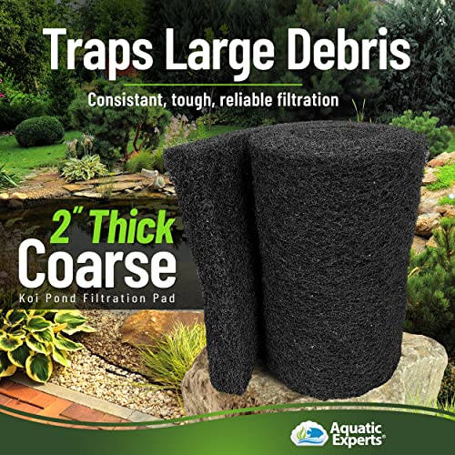 Aquatic Experts Classic Koi Pond Filter Pad COARSE – Black Bulk Roll Pond Filter Media, Rigid Ultra-Durable Latex Coated Fish Pond Filter Material US (2" x 12" x 36")