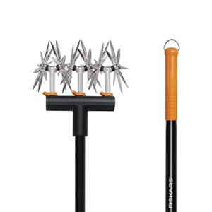 Fiskars 40 to 60-Inch Telescoping Rotary Cultivator, 16Oz