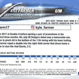 2018 Topps Series 2#485 Kyle Farmer Los Angeles Dodgers Rookie Baseball Card - GOTBASEBALLCARDS