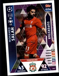 2018-19 topps uefa champions league match attax superstars #su11 mohamed salah liverpool fc official futbol soccer card