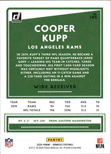 2020 Donruss #145 Cooper Kupp Los Angeles Rams NFL Football Card NM-MT