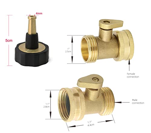 PLG Heavy Duty Brass High Pressure Jet Hose Nozzle with Hose Shut off Valve for Garden Hose