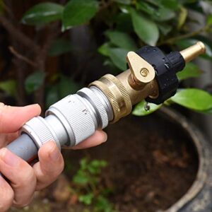 PLG Heavy Duty Brass High Pressure Jet Hose Nozzle with Hose Shut off Valve for Garden Hose