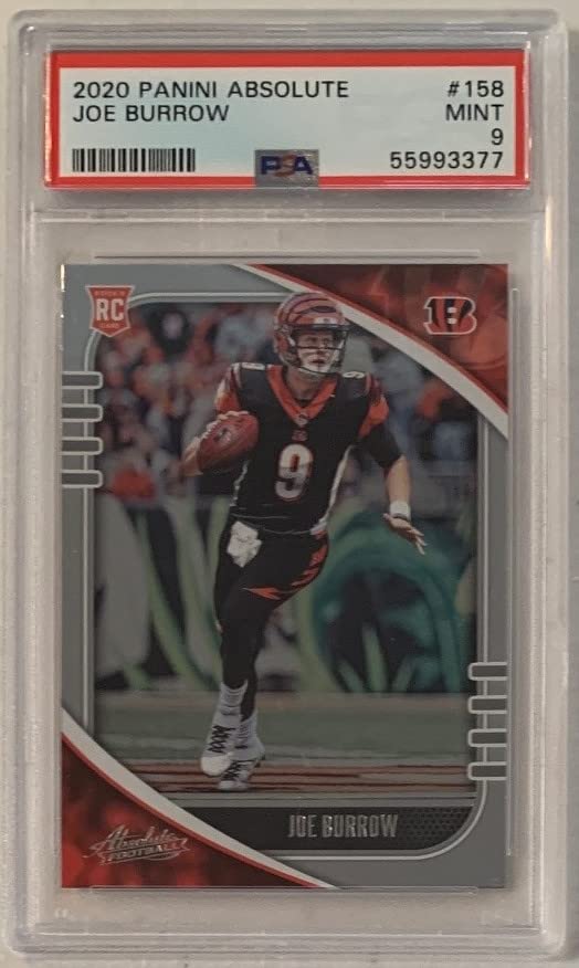 Joe Burrow 2020 Panini Absolute Football Rookie Card RC #158 Graded PSA 9