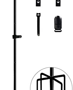 Koutemie 49 Inch Extra Tall Garden Flag Stand Holder Pole with 5 Prong Bases for 12 x 18 Outside Fall Yard Flags Décor, Matte Black