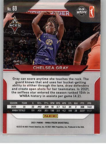 2021 Panini Prizm WNBA #69 Chelsea Gray Las Vegas Aces Official Basketball Trading Card in Raw (NM or Better) Condition