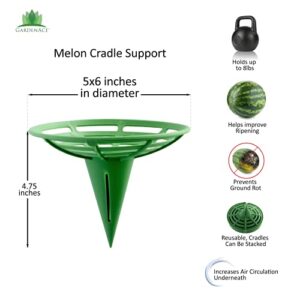 GardenAce Melon Cradles (6 Pack) - Plant & Garden Supports - Protects Watermelons, Honeydew, Squash, Cantaloupes, Pumpkins - Holds up to 8lbs - Avoid Ground Rot - Reusable