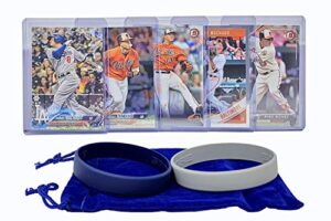 manny machado baseball cards (5) assorted san diego padres trading card and wristbands gift bundle