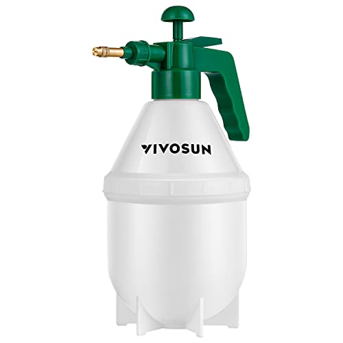 VIVOSUN 0.4 Gallon Handheld Garden Pump Sprayer, 50 oz Gallon Lawn & Garden Pressure Water Spray Bottle with Adjustable Brass Nozzle, for Plants and Other Cleaning Solutions (1.5L Green)