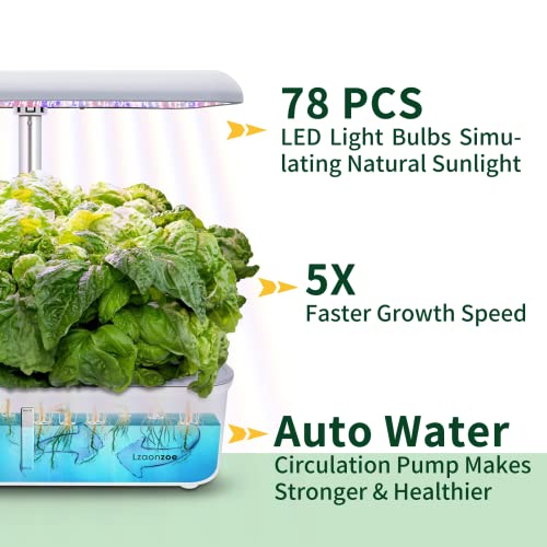 Hydroponics Growing System Indoor Garden, Indoor Gardening System with 14 Pods, WiFi Indoor Herb Garden, Herb Garden Kit Indoor with Grow Light, Adjustable Height Up to 20", Auto Pump, 5L Water Tank