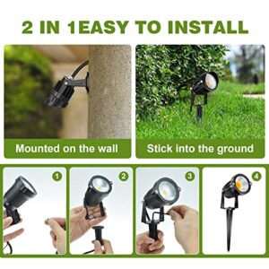 ALEDECO 5W Low Voltage Landscape Lights Outdoor 12V AC/DC LED Landscape Lighting 3000K Warm White Waterproof Garden Spotlights 500LM COB Landscape Pathway Lights for Yard,Tree,Lawn(8Pack)