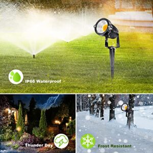 ALEDECO 5W Low Voltage Landscape Lights Outdoor 12V AC/DC LED Landscape Lighting 3000K Warm White Waterproof Garden Spotlights 500LM COB Landscape Pathway Lights for Yard,Tree,Lawn(8Pack)