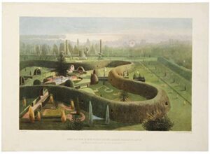 birds eye view of (mon plaisir) in the garden at elvaston castle. the seat of the right hon’ble. the earl of harrington