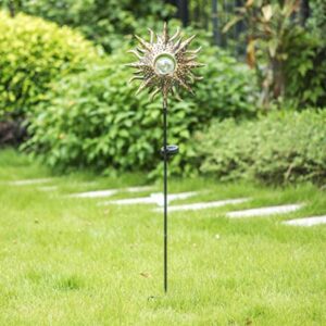 TAKE ME Sun Solar Lights Garden Outdoor Waterproof Metal Decorative Stakes for Patio Yard Walkway LawnPatio Valentine's Day Gifts Mother's Day Gifts