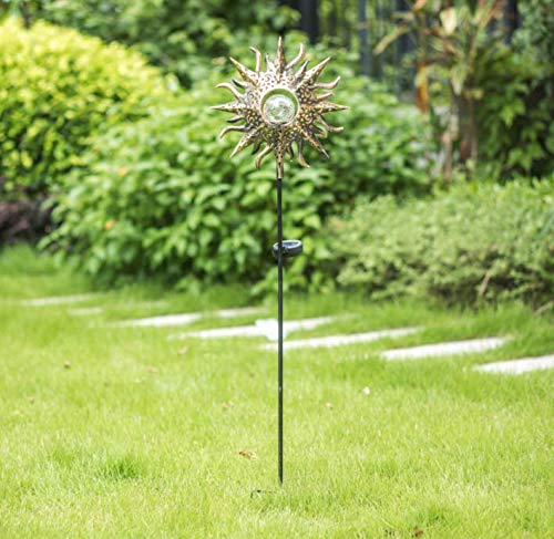 TAKE ME Sun Solar Lights Garden Outdoor Waterproof Metal Decorative Stakes for Patio Yard Walkway LawnPatio Valentine's Day Gifts Mother's Day Gifts