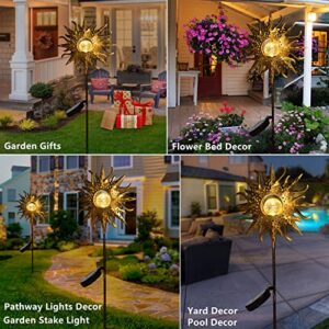 TAKE ME Sun Solar Lights Garden Outdoor Waterproof Metal Decorative Stakes for Patio Yard Walkway LawnPatio Valentine's Day Gifts Mother's Day Gifts