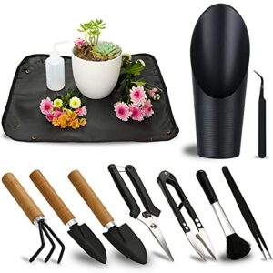 11pcs succulent tools,mini garden tools,succulent watering bottle as plant accessories,succulent gardending hand tools kit for seedling soil,caring succulent,houseplent,gifts for woman (no flowerpot)