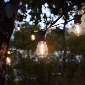 SUNTHIN Outdoor String Lights, 48FT Patio Lights with 16 LED Shatterproof Bulbs for Outside, Backyard, Deck, Porch, Garden, Bistro, Cafe, Party