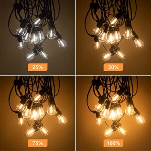 SUNTHIN Outdoor String Lights, 48FT Patio Lights with 16 LED Shatterproof Bulbs for Outside, Backyard, Deck, Porch, Garden, Bistro, Cafe, Party