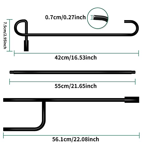 SZHLUX Garden Stand Premium Yard Pole Holder (35.4’’) Metal Powder-Coated Weather-Proof Paint with one Tiger Clip and Two Spring Stoppers Without Flag, Black